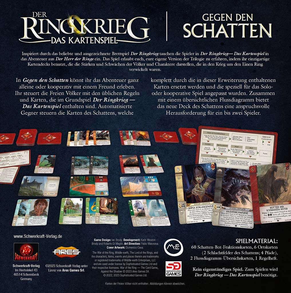 Der Ringkrieg - Das Kartenspiel: Gegen den Schatten | Solo-Spiele | Schwerkraft | Schwerkraft-Verlag